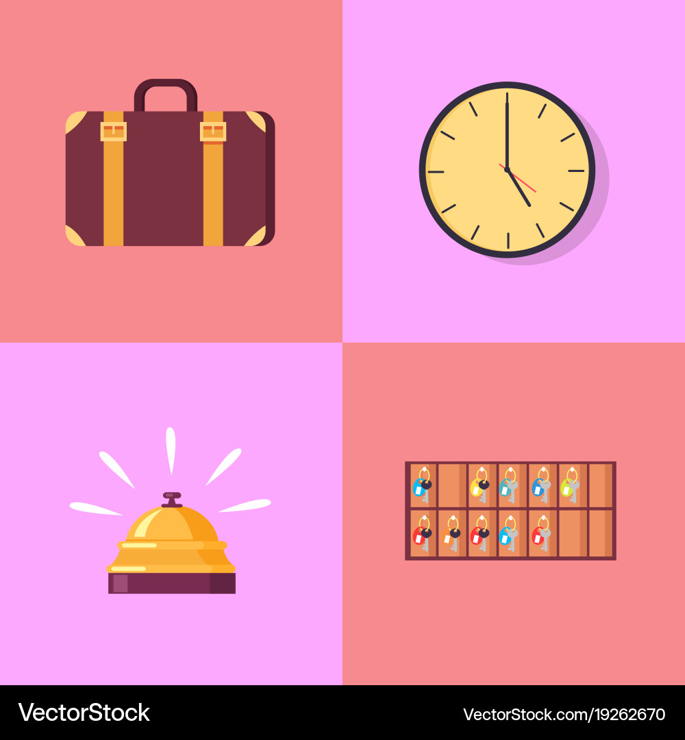 Arrival to hotel themed isolated Royalty Free Vector Image