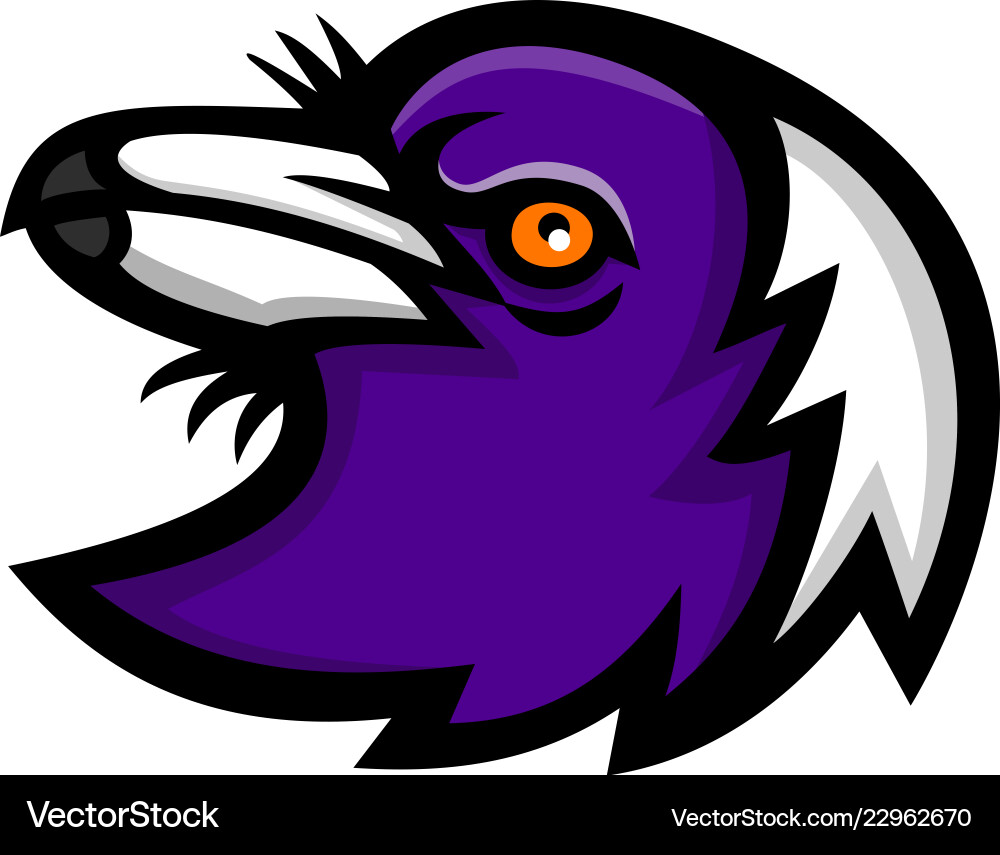 Australian magpie head mascot Royalty Free Vector Image