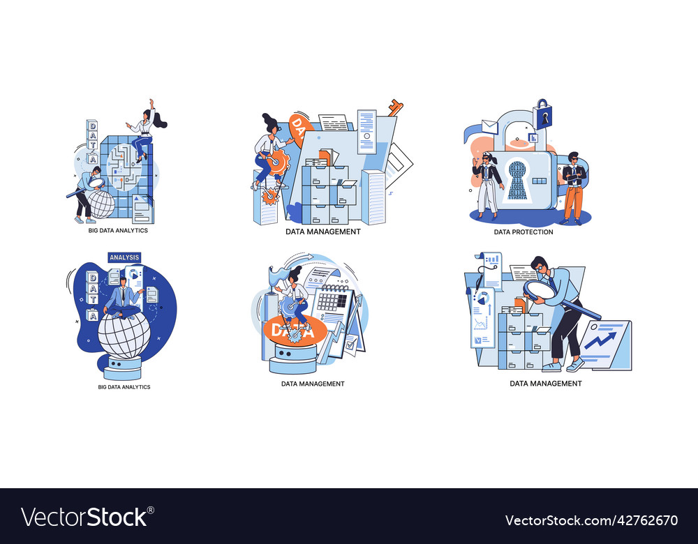 Big data analytics platform management Royalty Free Vector