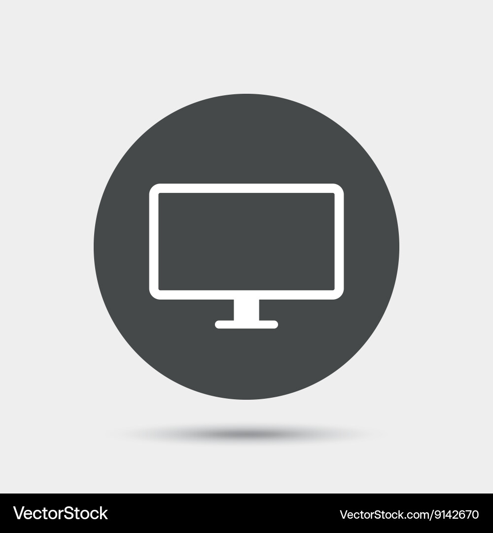Computer widescreen monitor sign icon Royalty Free Vector