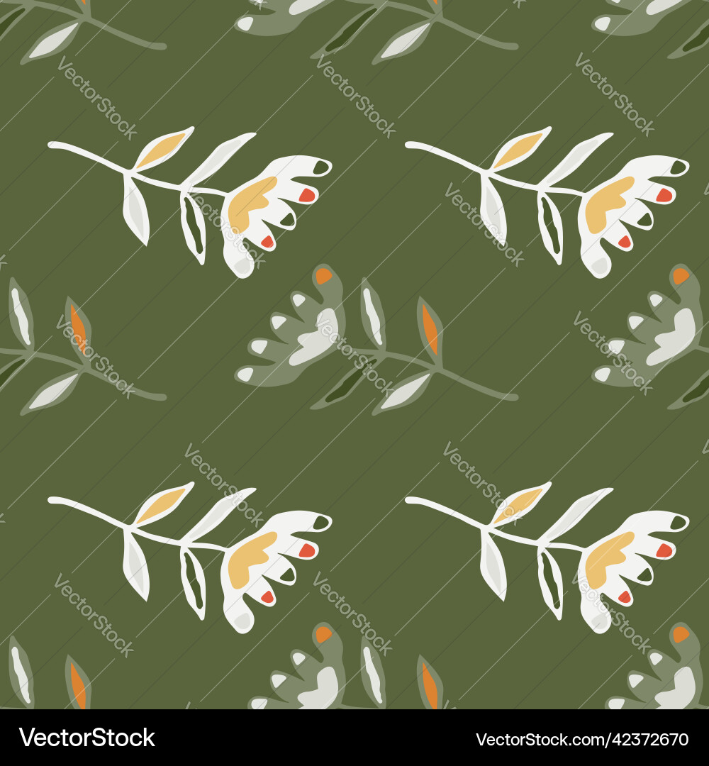 Doodle art floral seamless pattern folk flower Vector Image