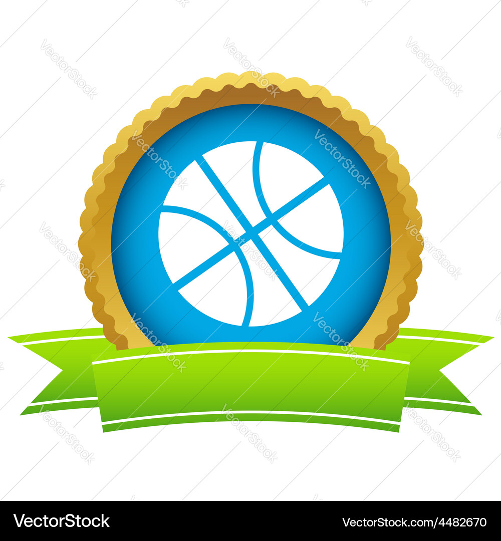 Gold basketball logo Royalty Free Vector Image