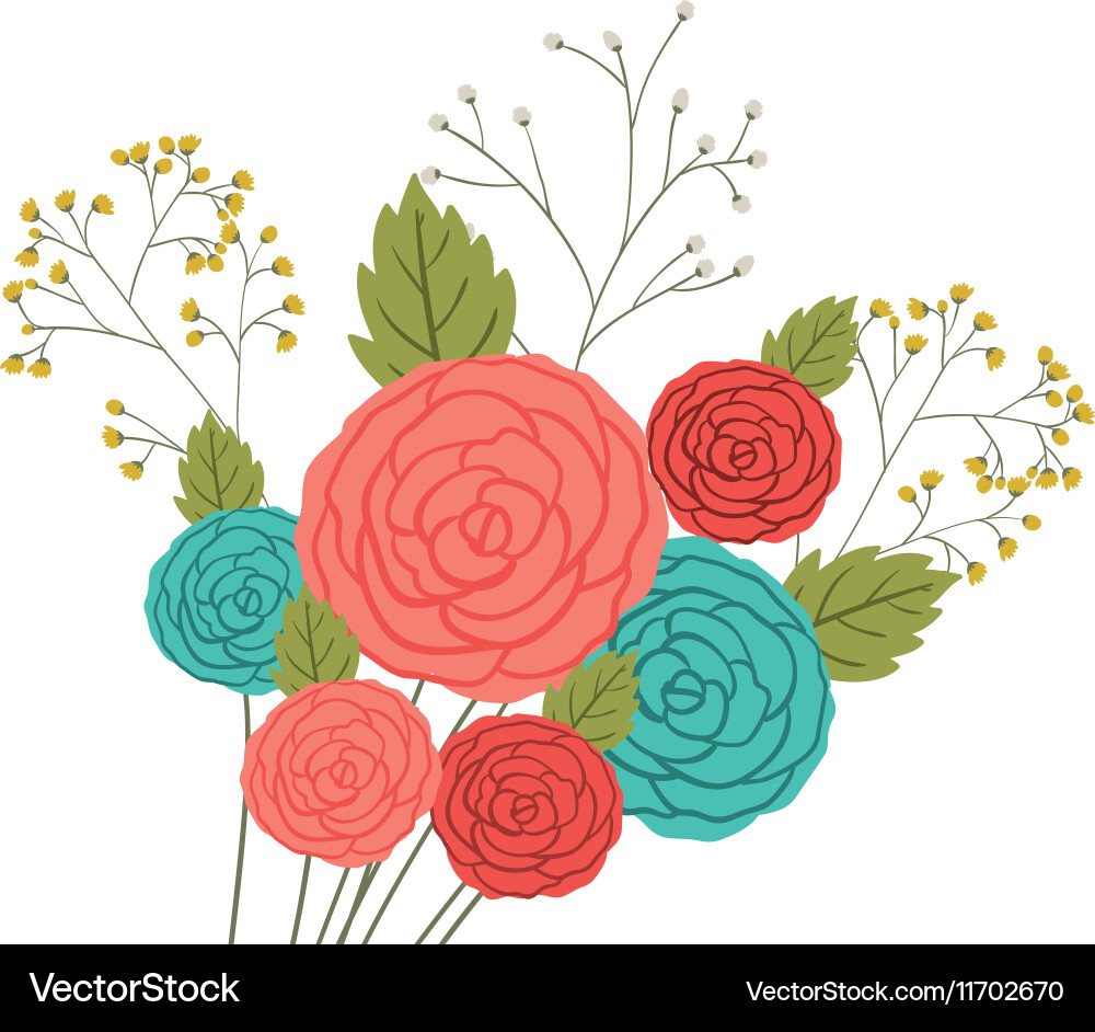 Isolated roses decoration design Royalty Free Vector Image