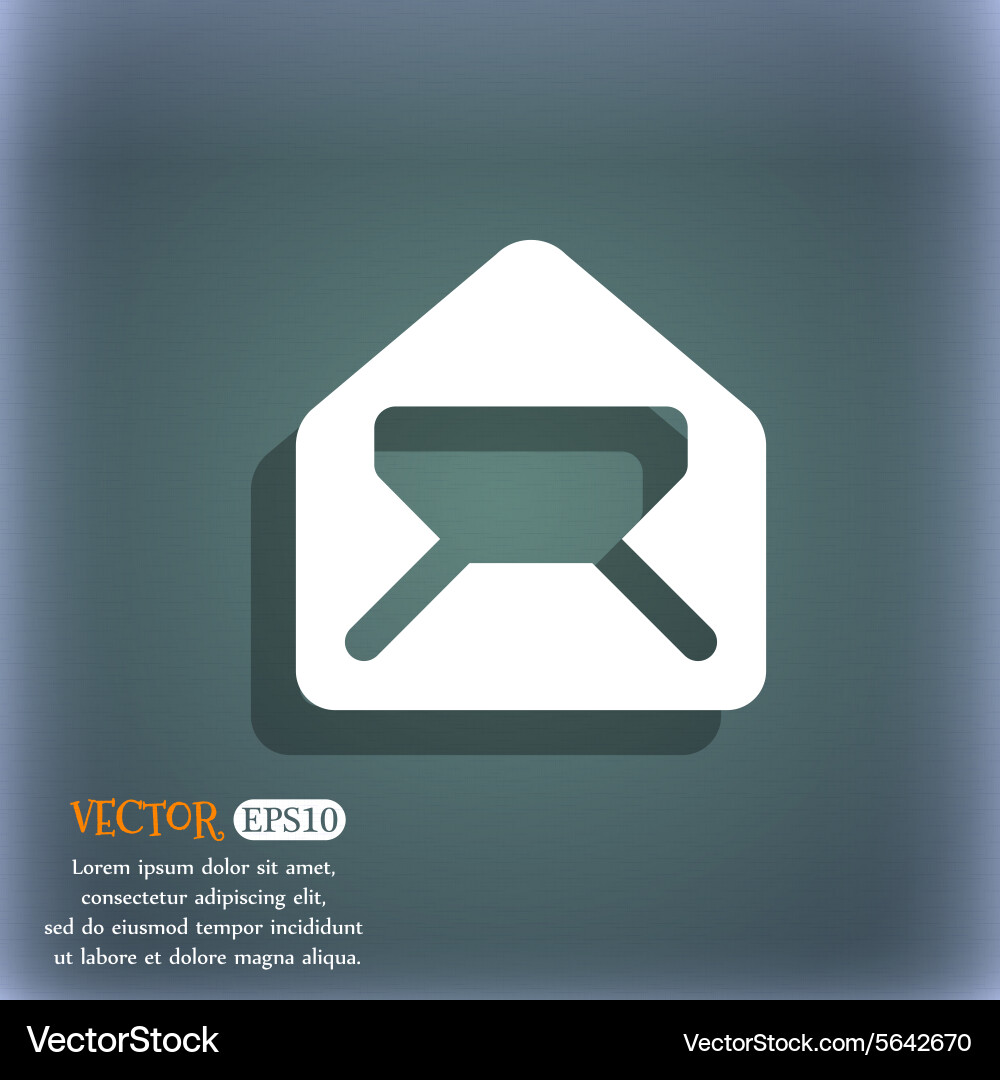 Mail envelope letter icon symbol on the blue-green