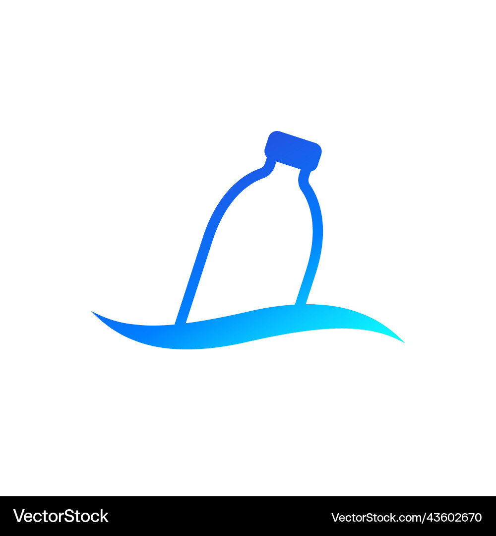 Plastic bottle in ocean water pollution icon Vector Image