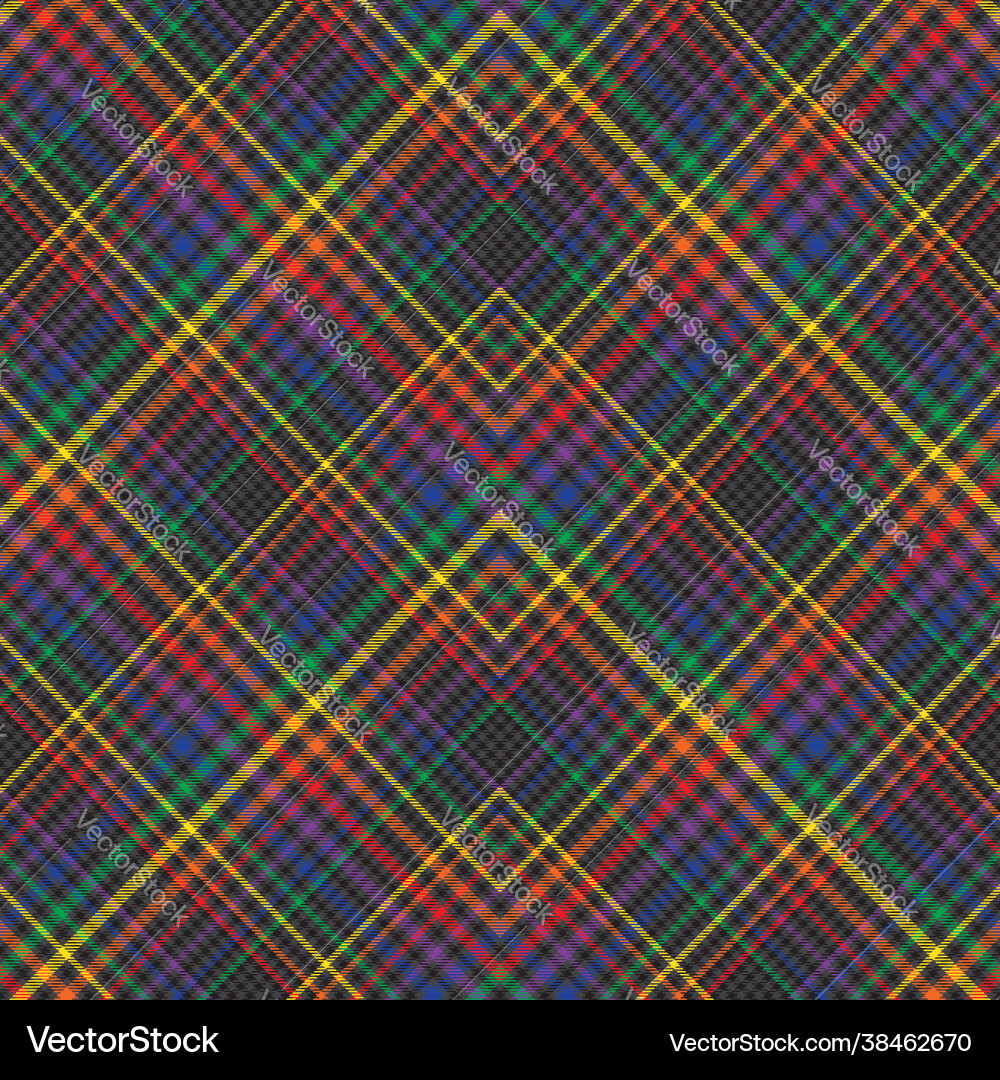 Rainbow chevron plaid tartan textured seamless Vector Image