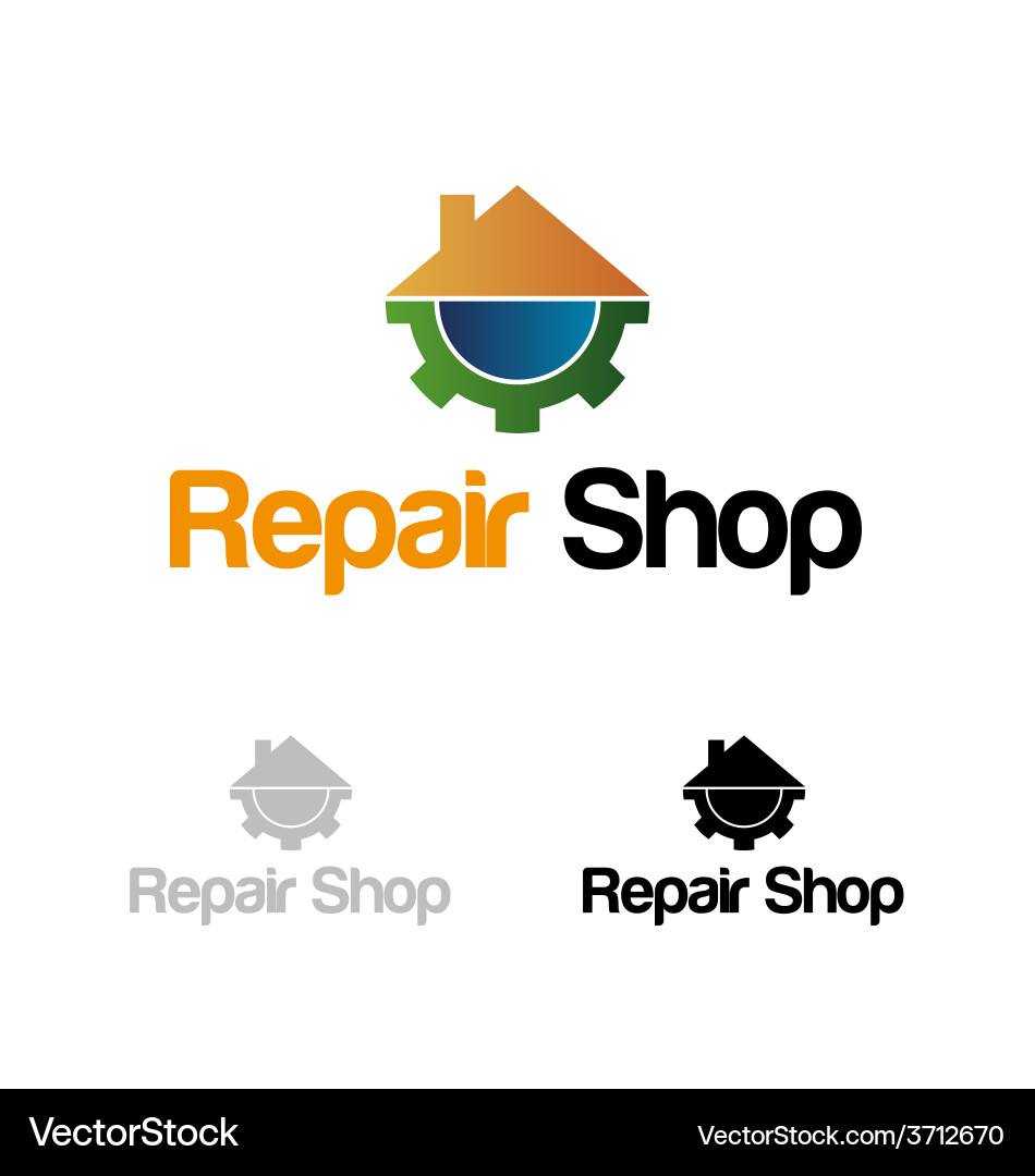 Repair shop logo Royalty Free Vector Image - VectorStock