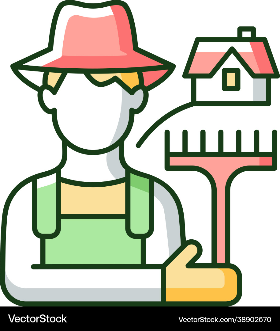 Rural workers rgb color icon Royalty Free Vector Image