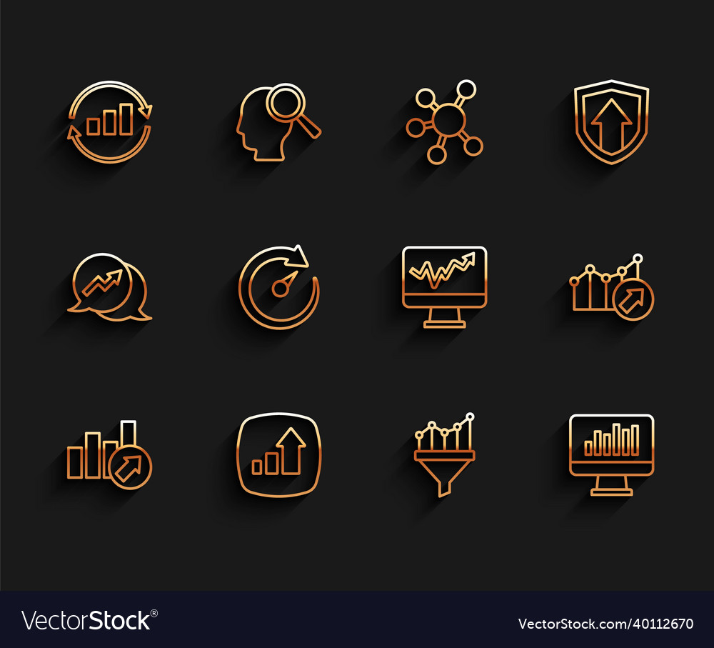 Set line financial growth graph chart infographic Vector Image Set line financial growth graph chart infographic Vector Image
