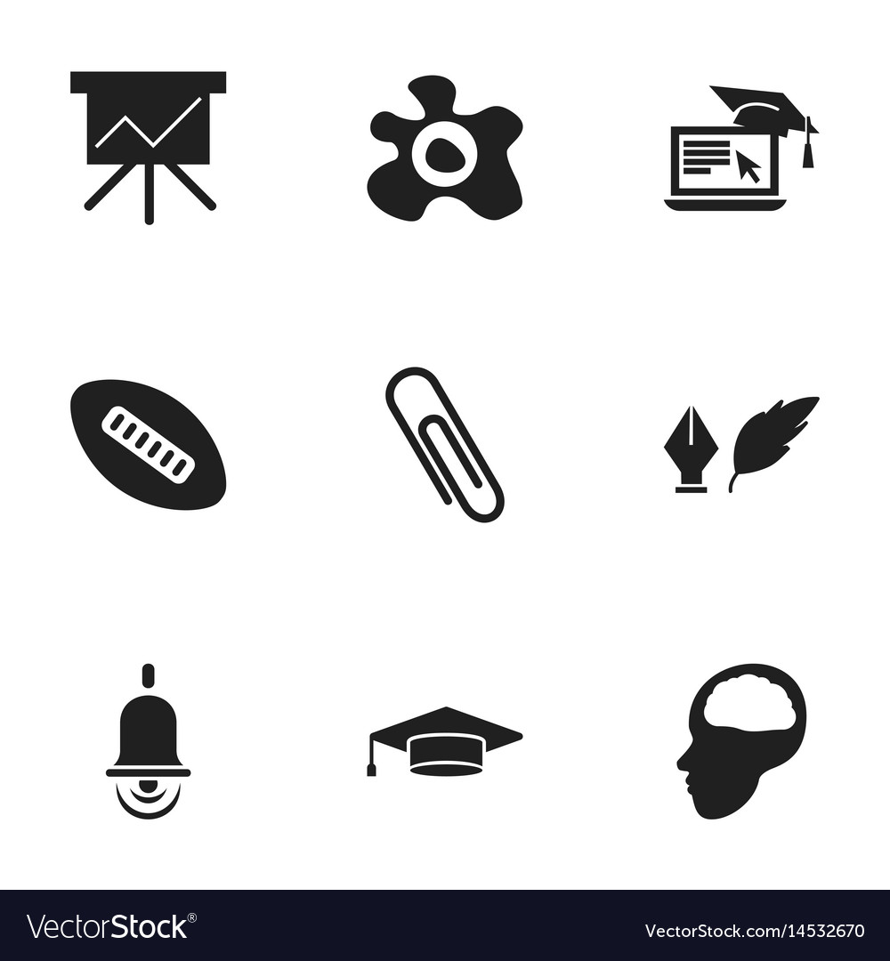 Set of 9 editable education icons includes Vector Image