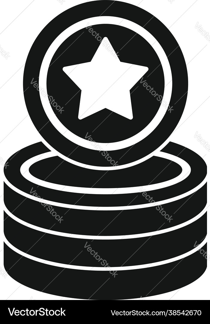 Star token icon simple bonus reward Royalty Free Vector