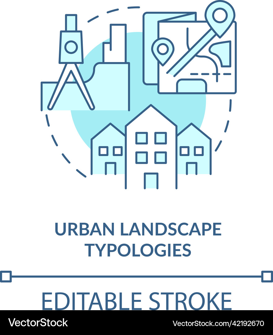 Urban landscape typologies turquoise concept icon Vector Image