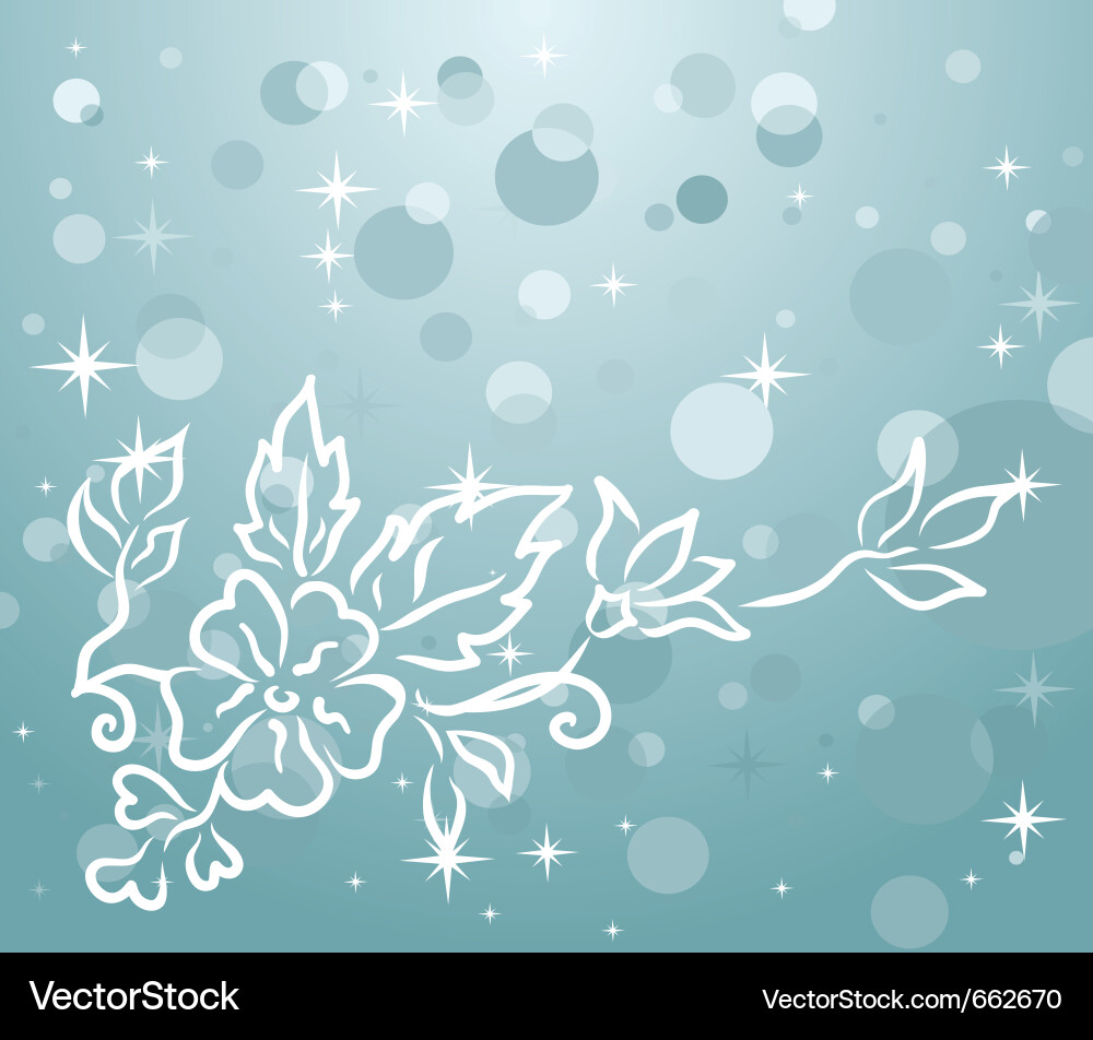 Winter background with floral branch Royalty Free Vector
