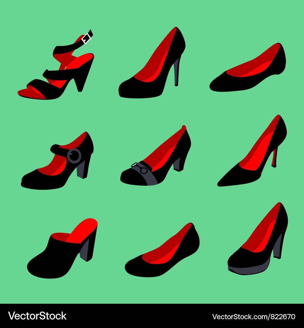 Women shoes collection Royalty Free Vector Image