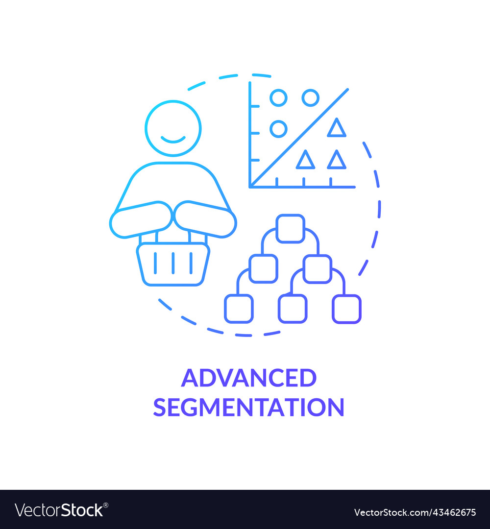Advanced Segmentation Blue Gradient Concept Icon Vector Image
