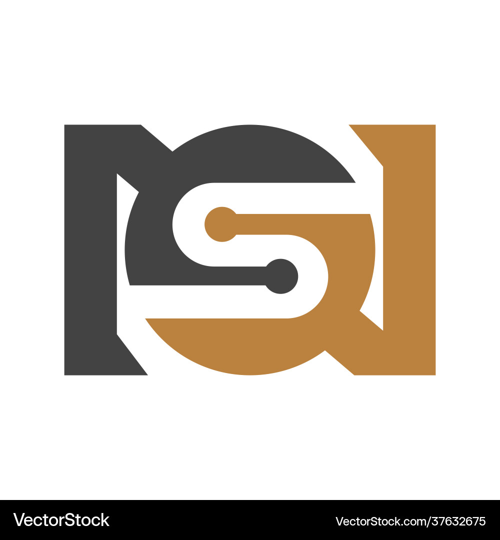 Alphabet letters monogram icon logo sn ns Vector Image