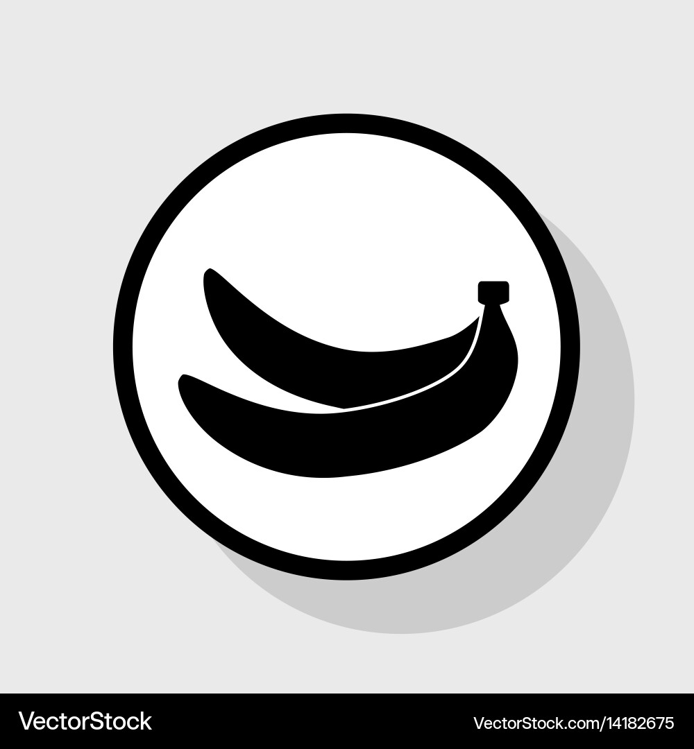 Banana simple sign flat black icon Royalty Free Vector Image