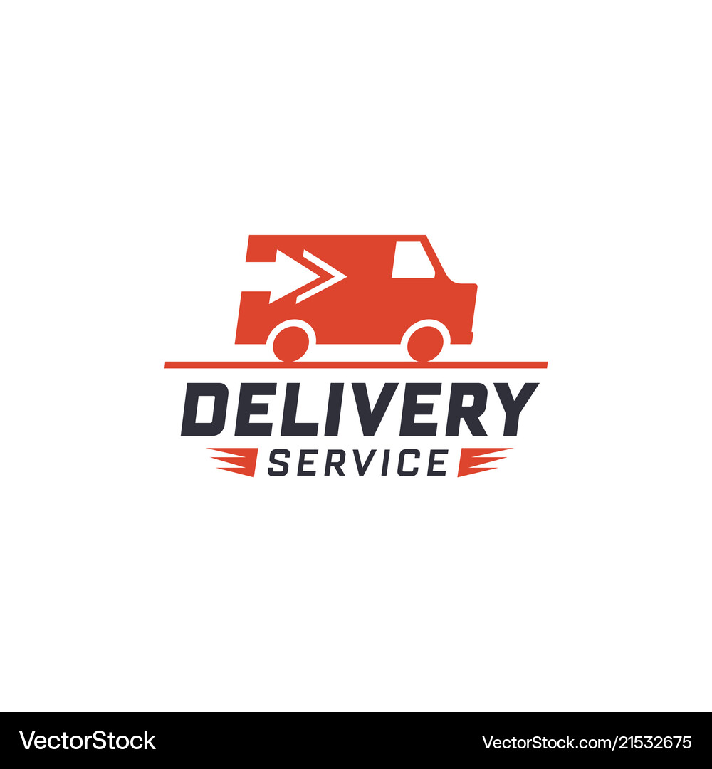 Delivery service with truck van Royalty Free Vector Image