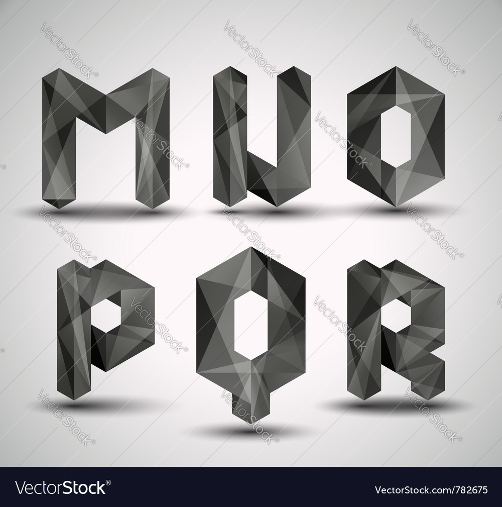 Fractal geometric alphabet Royalty Free Vector Image Fractal geometric alphabet Royalty Free Vector Image
