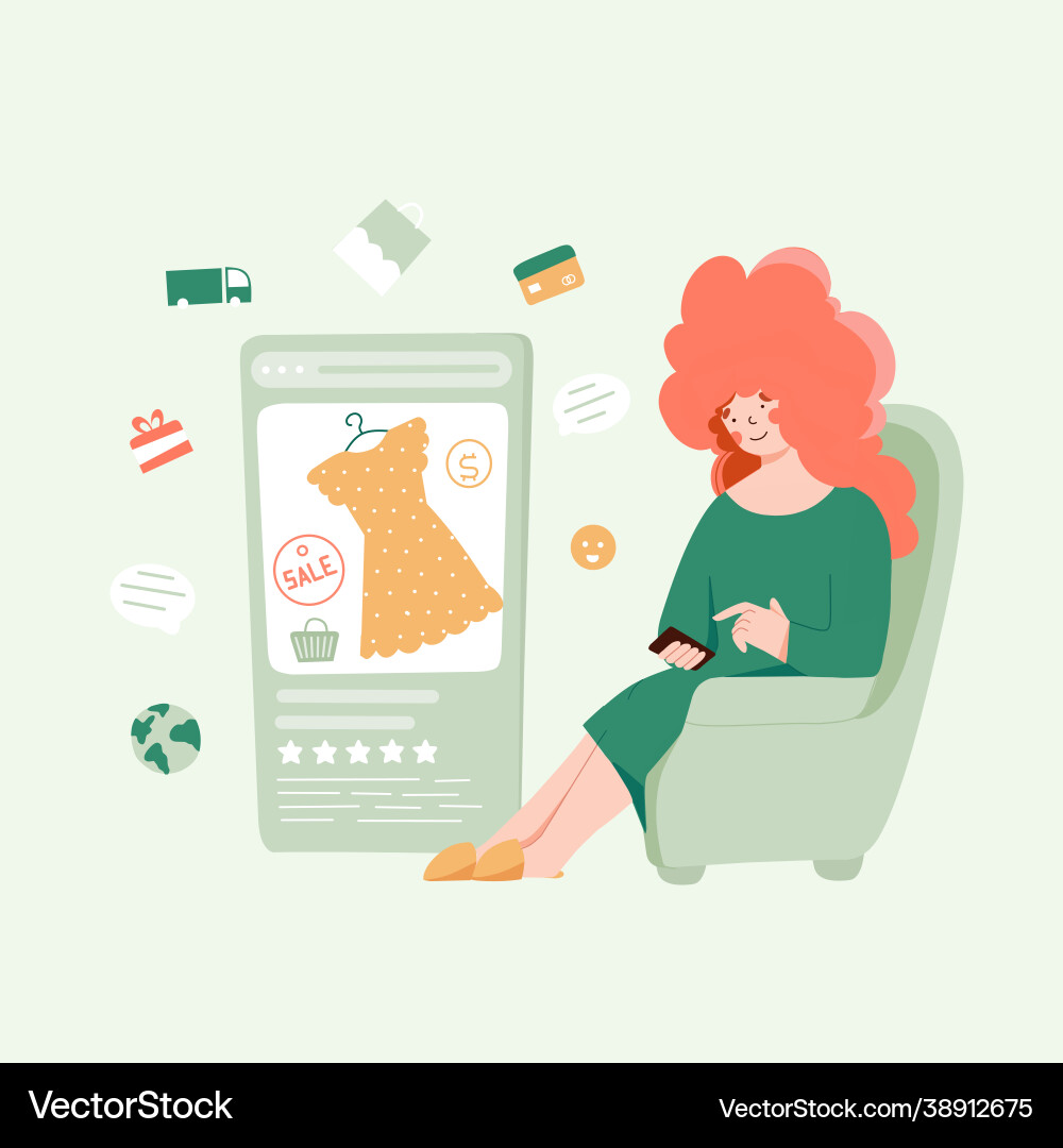 Modern social network shopping store for web page Vector Image