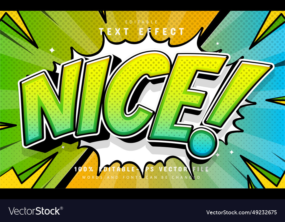 Nice comic style text effect Royalty Free Vector Image