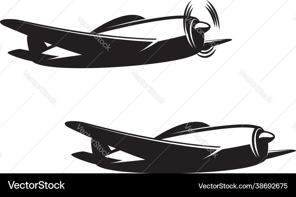 Retro airplane design element for logo label sign Vector Image