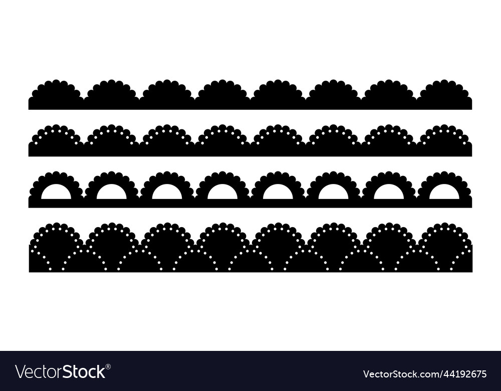 Scalloped edge seamless brush strokes set simple Vector Image Scalloped edge seamless brush strokes set simple Vector Image