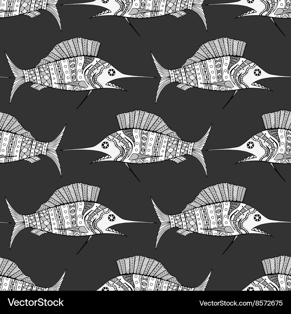 Seamless of fish background Royalty Free Vector Image