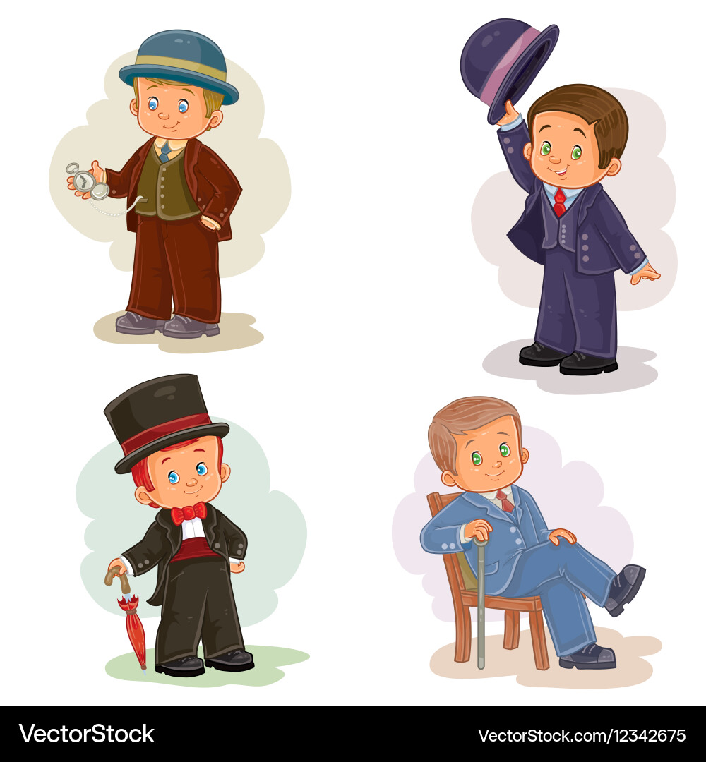 Set clip art with young children Royalty Free Vector Image