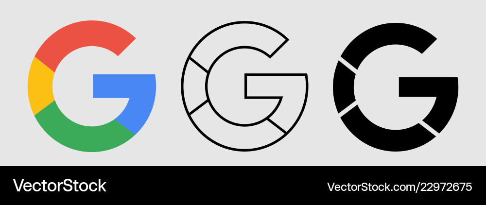 Social media icon set for google in different Vector Image