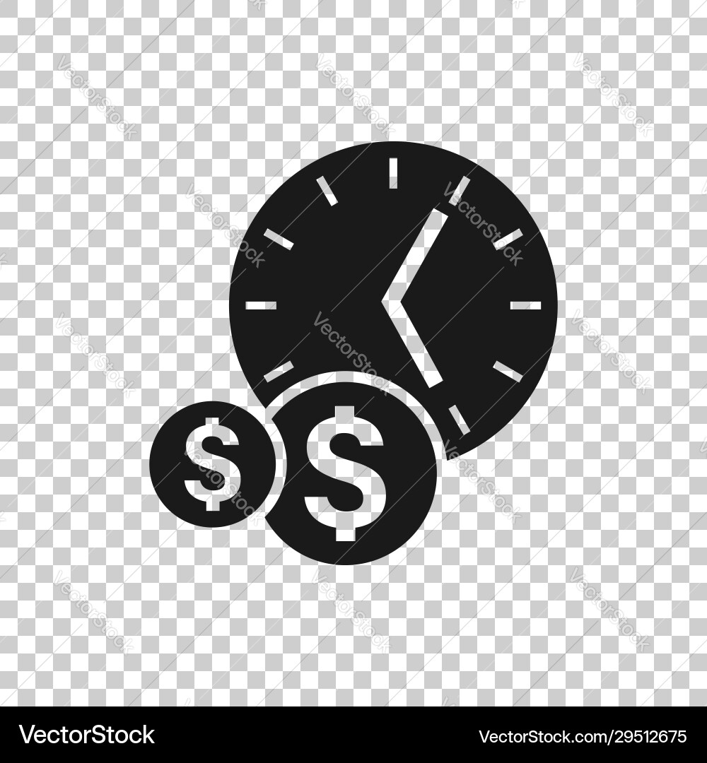 Time is money icon in flat style project Vector Image