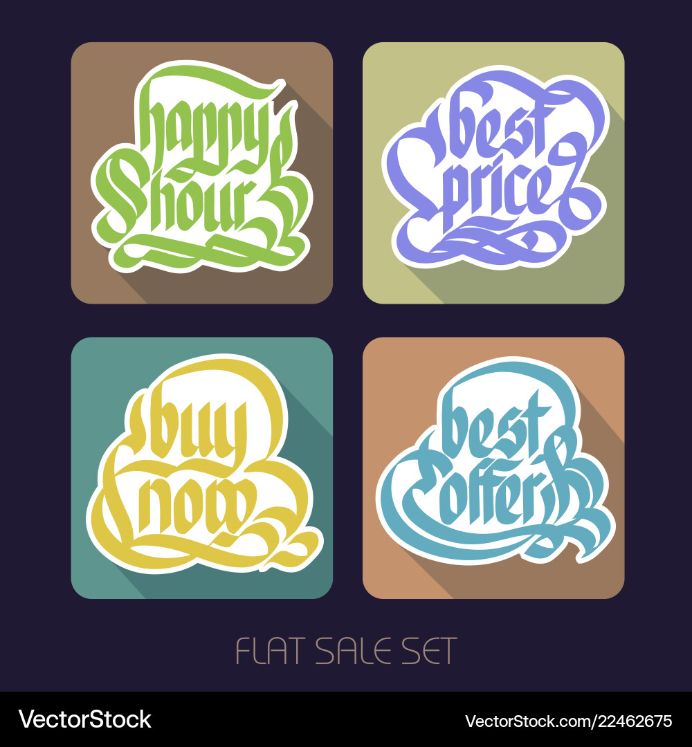 Typographical promotional inscriptions collection Vector Image