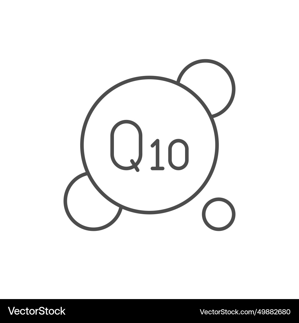 Coenzyme q10 line outline icon Royalty Free Vector Image