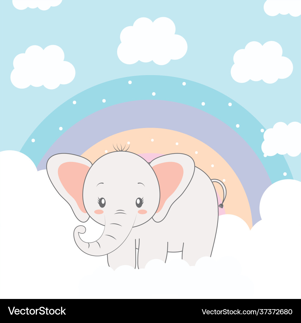 Elephant and rainbow Royalty Free Vector Image