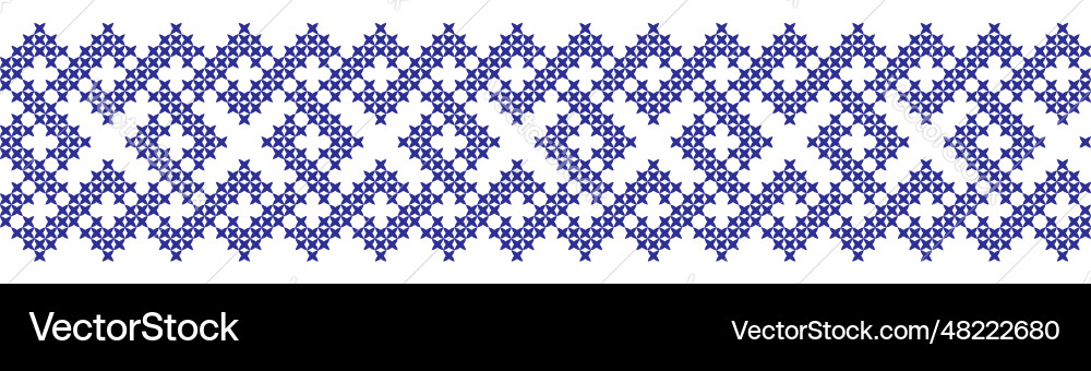 Embroidered cross-stitch geometric weaving Vector Image