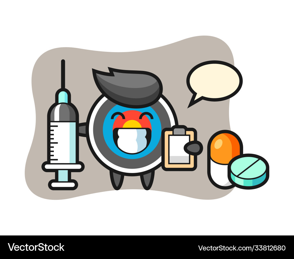 Mascot target archery as a doctor Royalty Free Vector Image