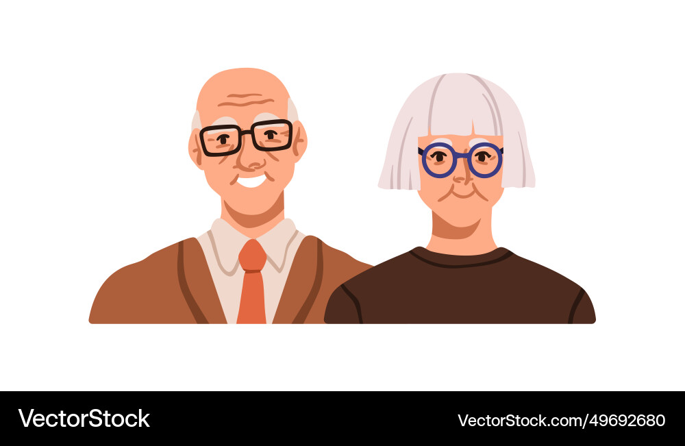 Old senior couple elderly retired characters Vector Image