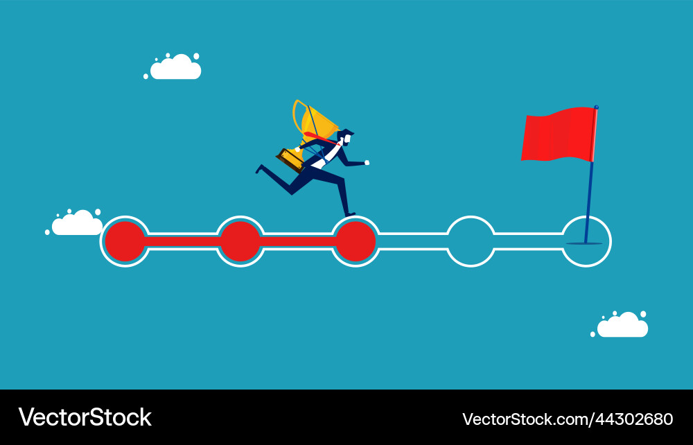Progress and mission excellent businessman Vector Image