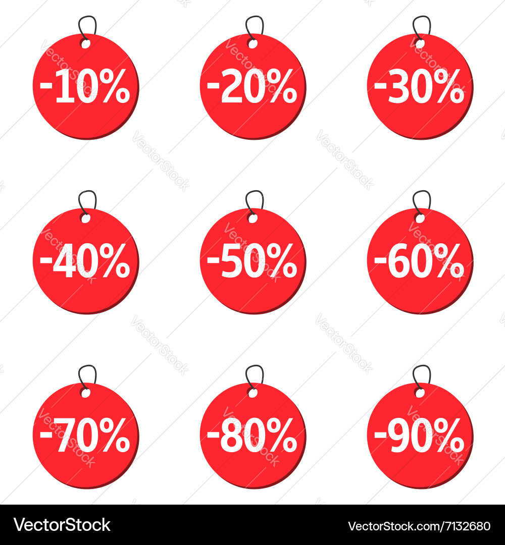 Red price icons Royalty Free Vector Image - VectorStock