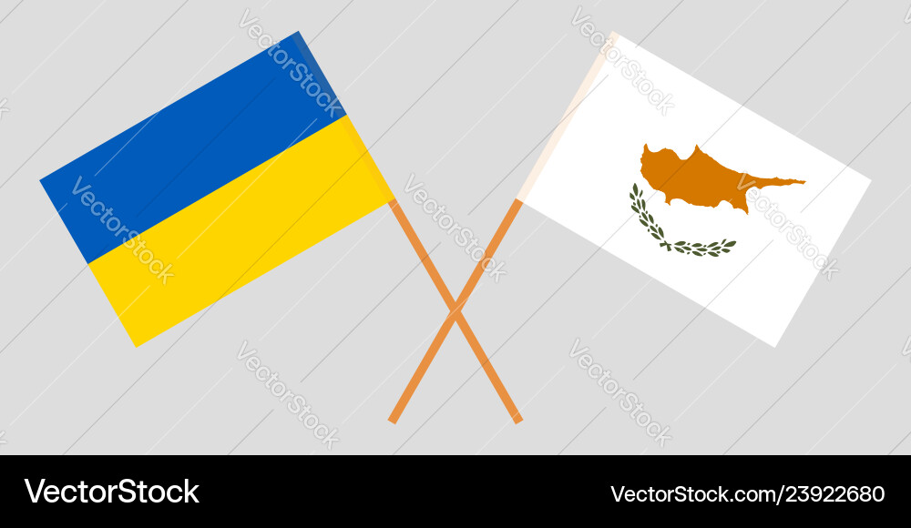 The cyprian and ukrainian flags Royalty Free Vector Image