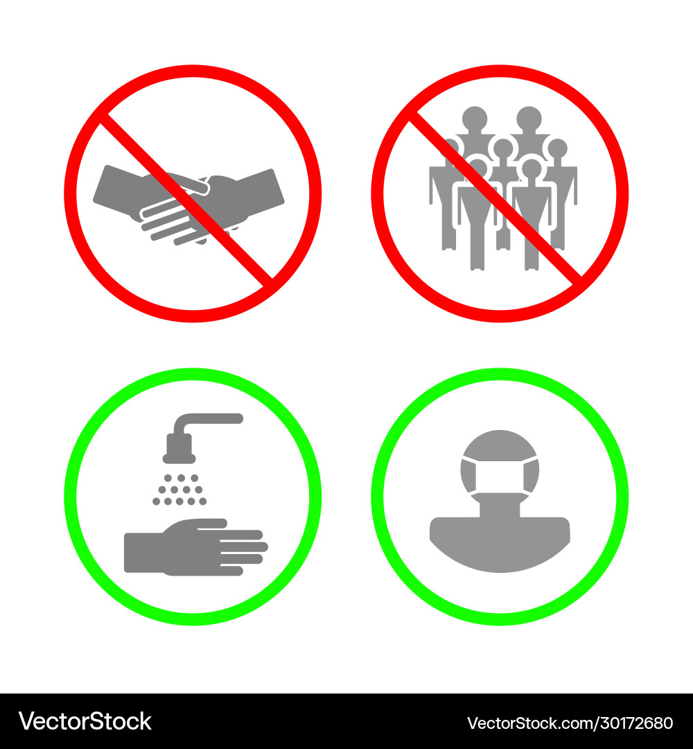 Washing hand sign protection warning label Vector Image