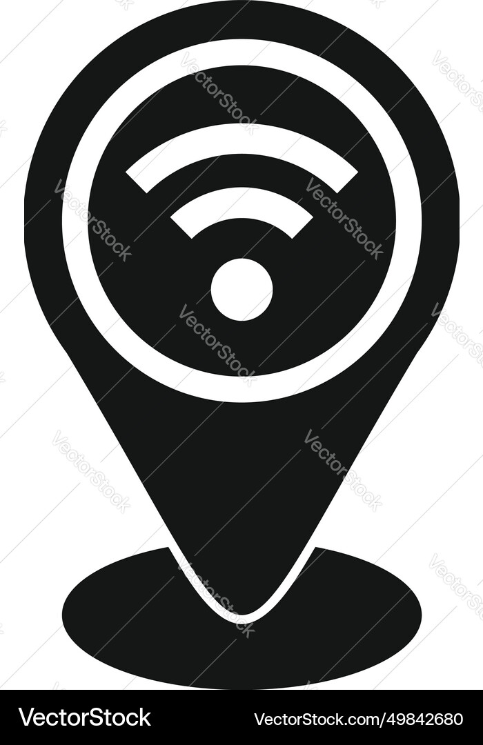 Wifi internet location icon simple city Royalty Free Vector