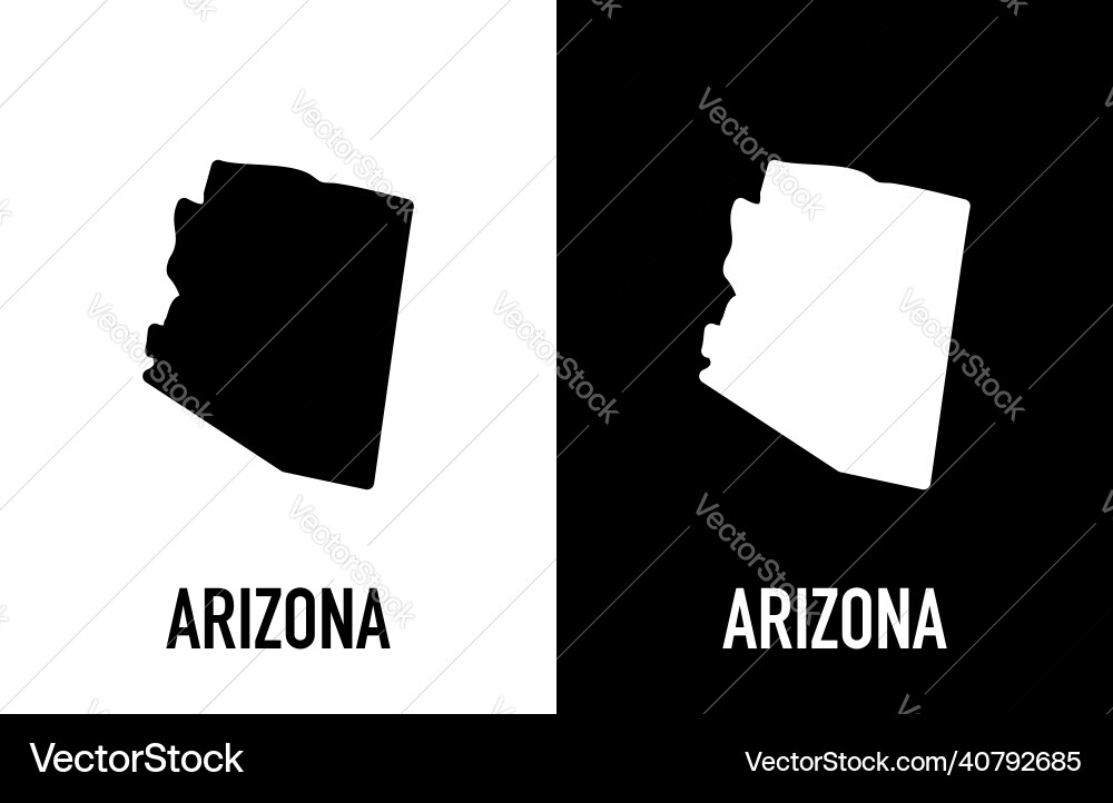Arizona - us state contour line in white Vector Image