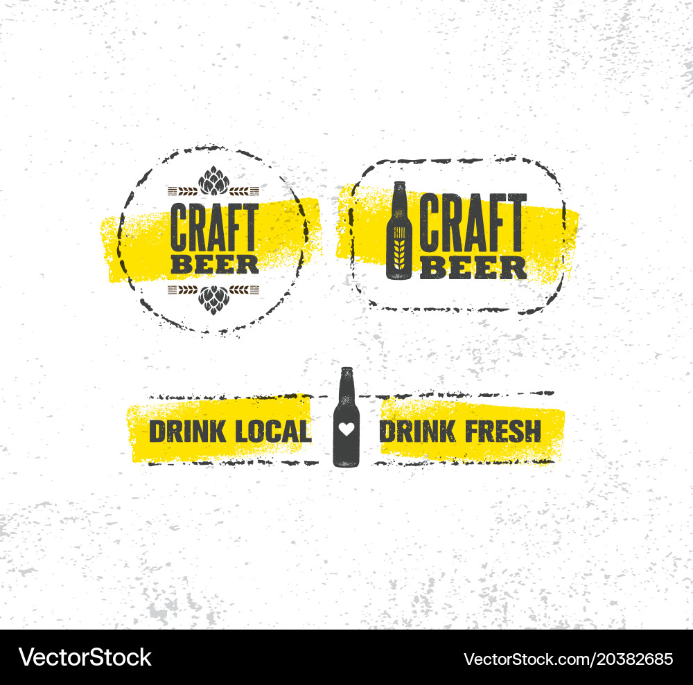 Craft beer brewery artisan creative sign Vector Image