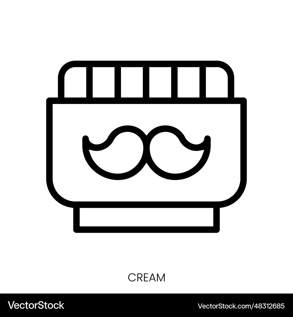 Cream icon line art style design isolated Vector Image