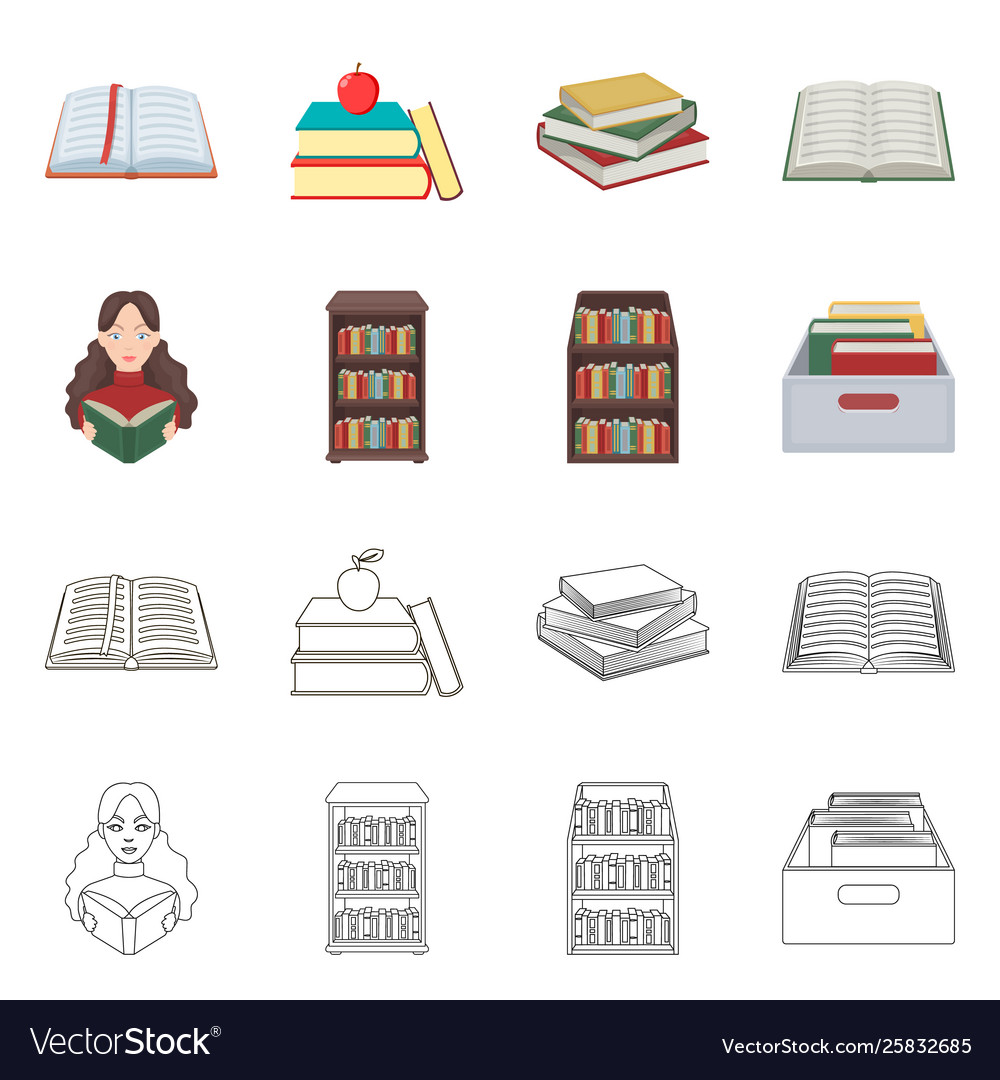 Design library and textbook symbol set Royalty Free Vector