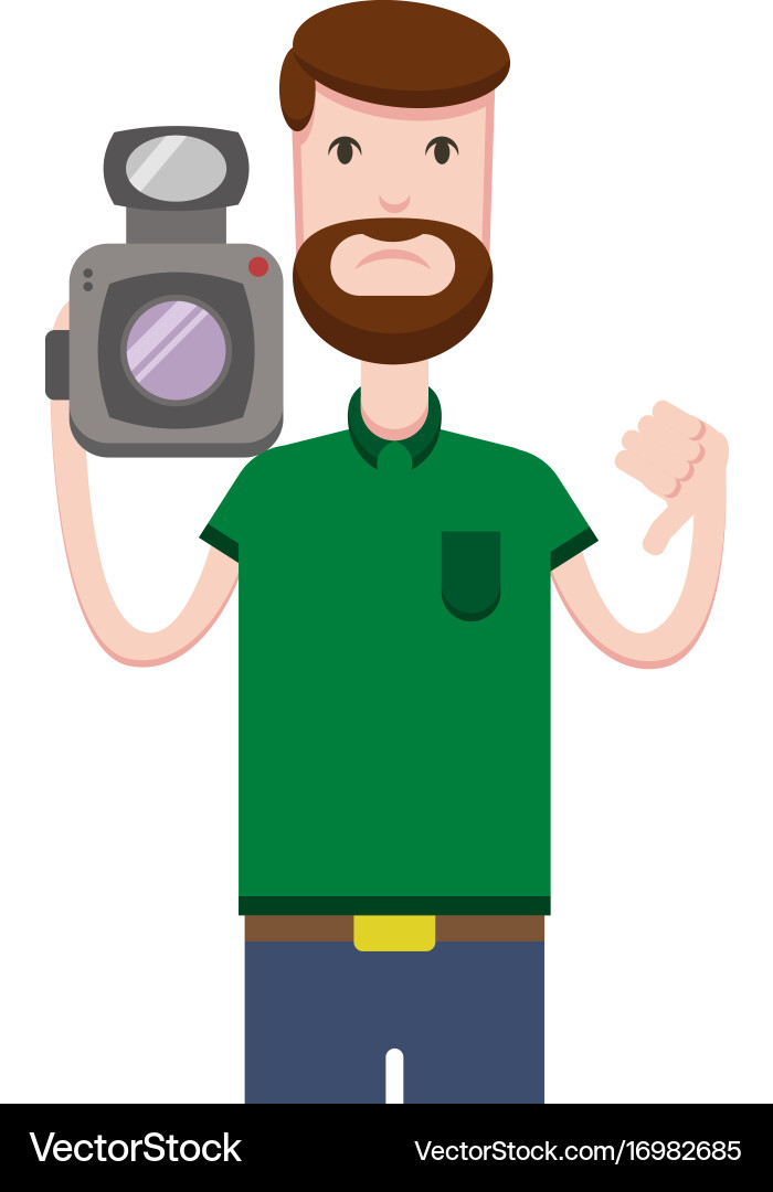 Image of man with a video camera Royalty Free Vector Image