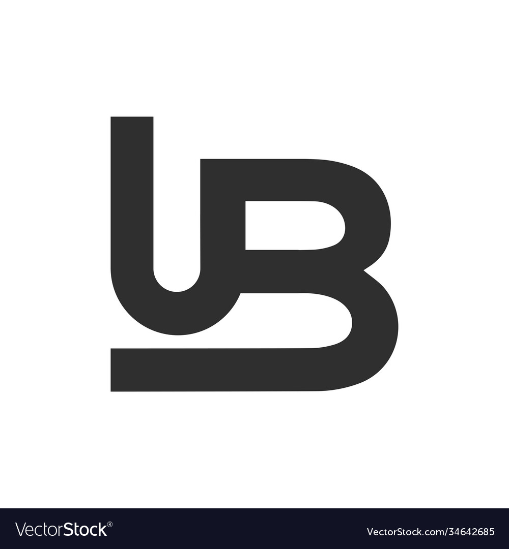 Initial letter ub logo or bu design Royalty Free Vector