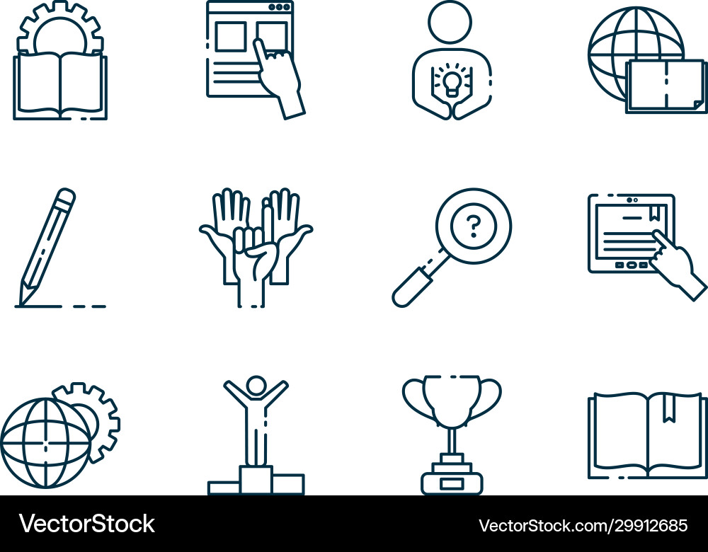 Isolated education school and university line Vector Image