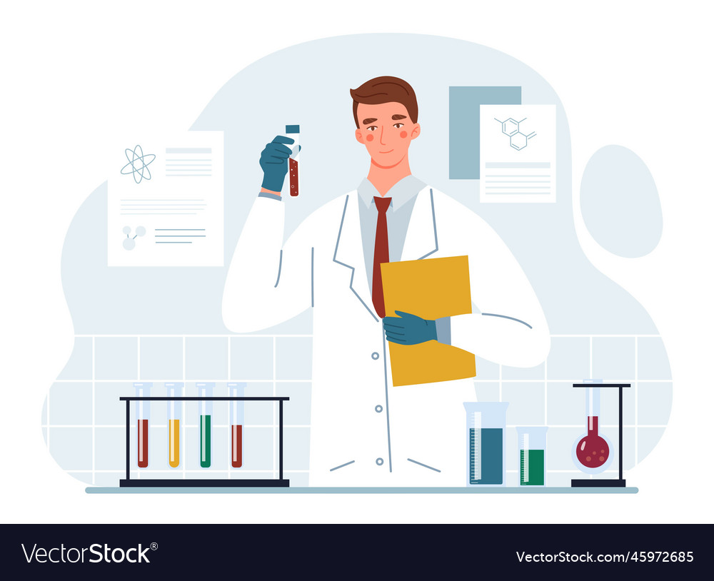 Lab worker concept Royalty Free Vector Image - VectorStock